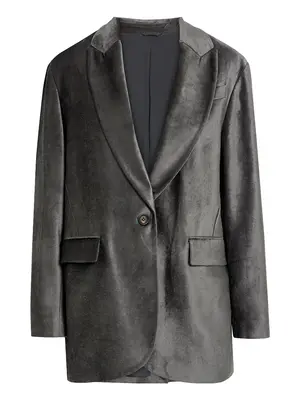 Brunello Cucinelli Velvet Blazer - Dark Gray