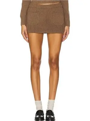 Frankies Bikinis Ashton Cotton Knit Skort - Brown