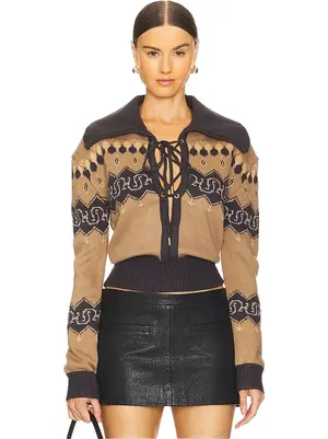 UNDERSTATED LEATHER Nordic Cowboy Sweater - Tan Multi