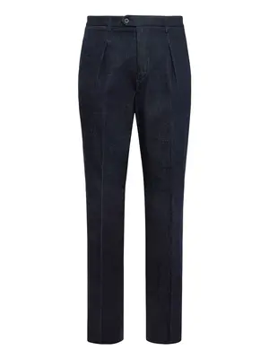 Boggi Milano Pleat-detailing Tapered Trousers - Blue