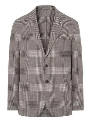 LUIGI BIANCHI MANTOVA Plaid Check Blazer - Brown