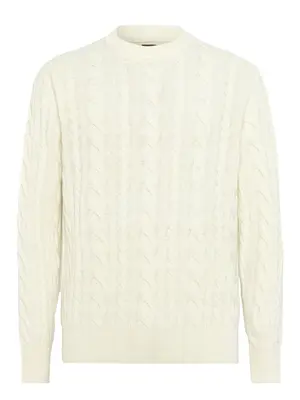 Boggi Milano Crew-neck Wool Sweater - White