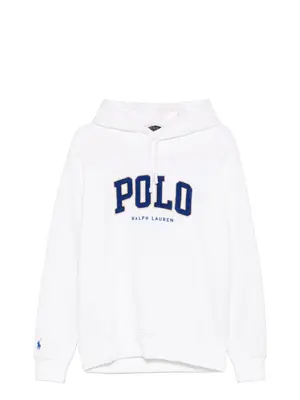 Polo Ralph Lauren Logo-flocked Hoodie - White