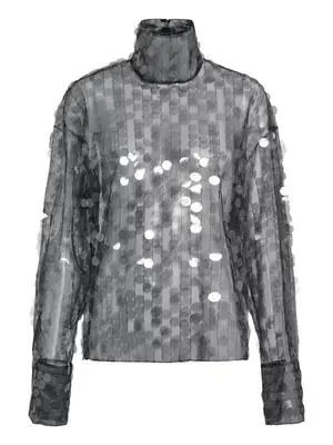 16Arlington Olall Sequinned Top - Black