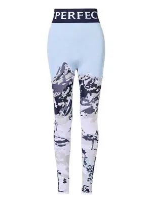 Perfect Moment Landscape-jacquard Leggings - Blue