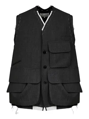 MAISON MARGIELA Cargo Wool Vest - Grey