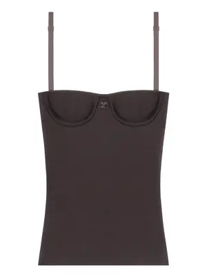 COURREGES Lingerie Interlock Top - Brown