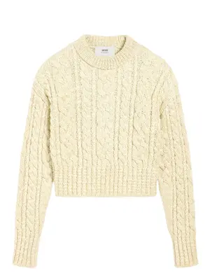AMI Cable Knit Lurex Jumper