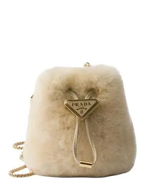 Prada Shearling Mini Bag - Neutrals