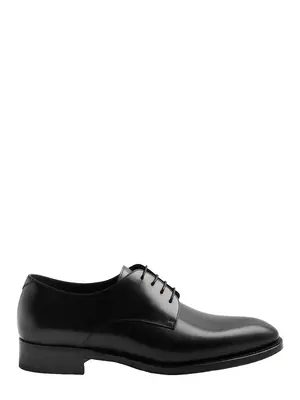 Saint Laurent Adrien Leather Derby Shoes - Black