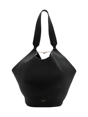 Khaite Small Lotus Leather Tote - Black