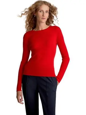 M.M.LAFLEUR Beck Ribbed Merino Wool Sweater - Candy Apple