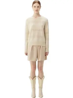 GOBI MONGOLIAN CASHMERE Cashmere Crewneck Sweater - Off White