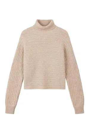 GOBI MONGOLIAN CASHMERE Cashmere Cropped T-Neck Sweater