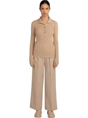 Gobi Cashmere Lightweight Polo - Beige