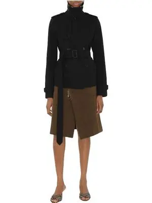 Burberry Burberry Cotton Blend Trench Jacket Black