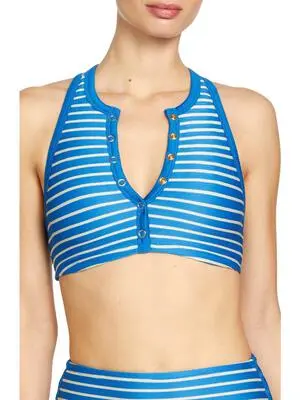 Robin Piccone Robin Piccone Parker Stripe Bikini Top Hydra/ Ecru