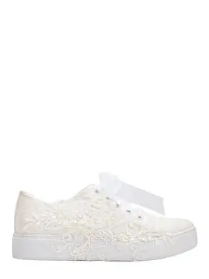 FOREVER & ALWAYS SHOES Elise Lace Bridal Sneakers - Ivory