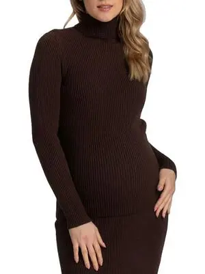 PIETRO BRUNELLI Aurora Turtleneck Rib Sweater - Medium Brown