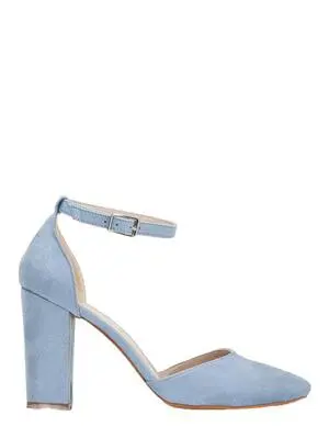 FOREVER & ALWAYS SHOES Gisele High Block Heels - Baby Blue