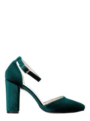 FOREVER & ALWAYS SHOES Gisele High Block Heels - Emerald Green