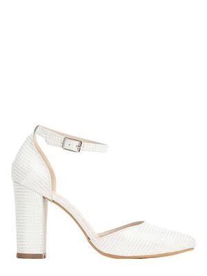 FOREVER & ALWAYS SHOES Gisele High Block Heels With Ankle Strap - Ivory
