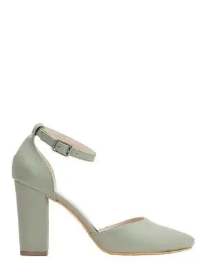 FOREVER & ALWAYS SHOES Gisele High Block Heels - Sage Green