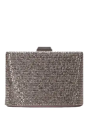 FOREVER & ALWAYS SHOES Marla Evening Clutch Grey Silver Glitter