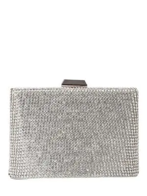 FOREVER & ALWAYS SHOES Marla Evening Clutch Silver Glitter Sequins