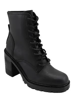ARTISAN CRAFTED BY ZIGI Semi High Lace-up Boots - Black Leather