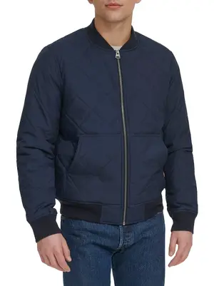 LEVI'S Quilted Bomber Jacket - Navy