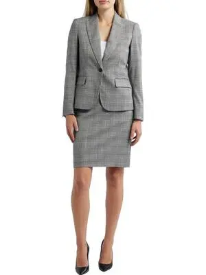 Anne Klein Howard Hawks Glen Plaid Blazer - Anne Black/ Bright Whit