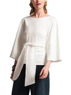 FRANCES VALENTINE Frances Valentine Whitney Wrap Top Oyster