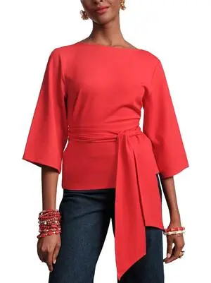FRANCES VALENTINE Whitney Wrap Top - Red