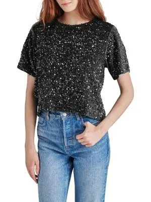 Steve Madden Steve Madden Cressa Sequin T-Shirt Black