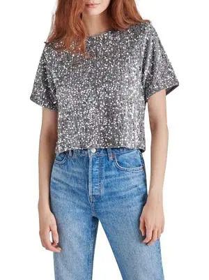Steve Madden Steve Madden Cressa Sequin T-Shirt Grey