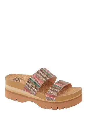 Reef Cushion Vista Higher Platform Slide Sandal - Multi Woven