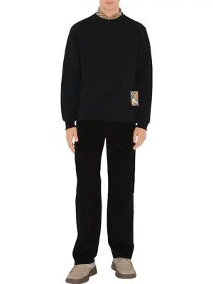 Burberry Check Label Cotton Sweatshirt - Black