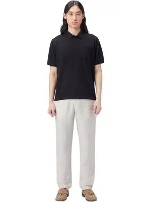GOBI MONGOLIAN CASHMERE Cotton Silk Cashmere Blend Polo Shirt - Black