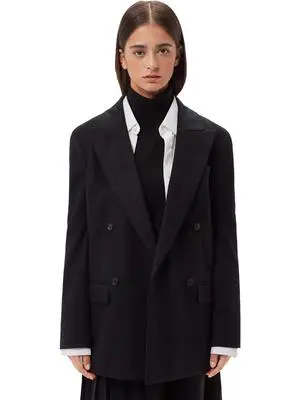 GOBI MONGOLIAN CASHMERE Double-Breasted Cashmere Blazer Black