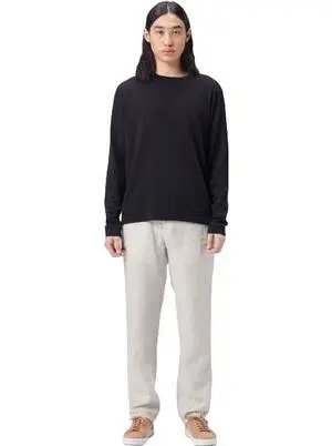 Gobi Cashmere GOBI Mongolian Cashmere Cotton, Silk And Cashmere Blend Crewneck Sweater Black