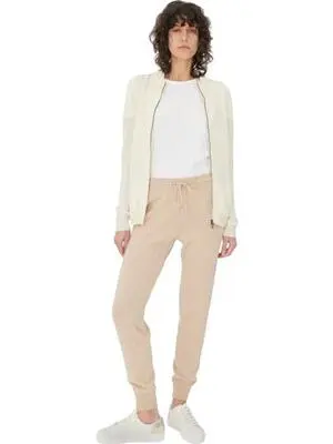 GOBI MONGOLIAN CASHMERE Cuffed Cashmere Jogger - Beige