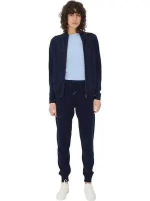 GOBI MONGOLIAN CASHMERE Cuffed Cashmere Jogger - Navy