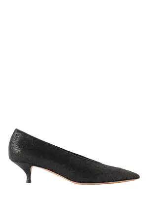 EMME PARSONS Veneto Sequined Leather Pumps - Black