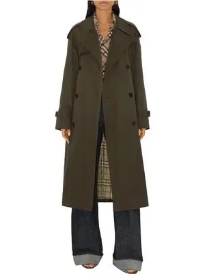 Burberry Long Castleford Trench Coat - Juniper