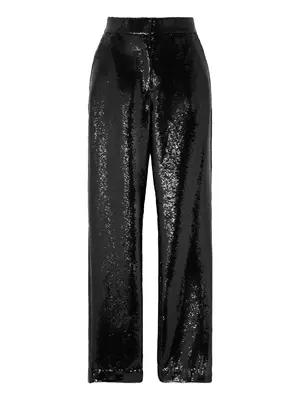 Veronica De Piante Mick Sequined Straight-leg Pants - Black