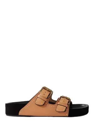 Isabel Marant Isabel Marant Lennyo Studded Leather Slides Tan