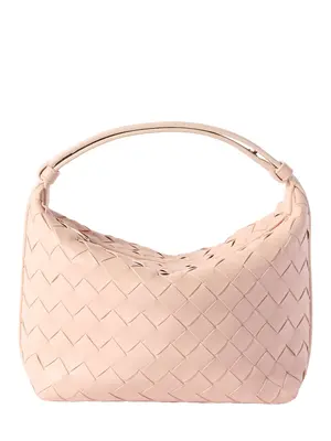 Bottega Veneta Wallace Mini Intrecciato Leather Shoulder Bag Blush