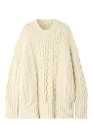 Bottega Veneta Oversized Cable-knit Wool Sweater - Neutrals