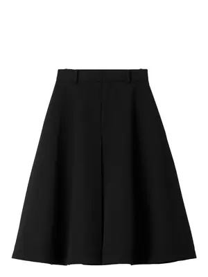 Bottega Veneta Grain De Poudre Wool Midi Skirt - Black